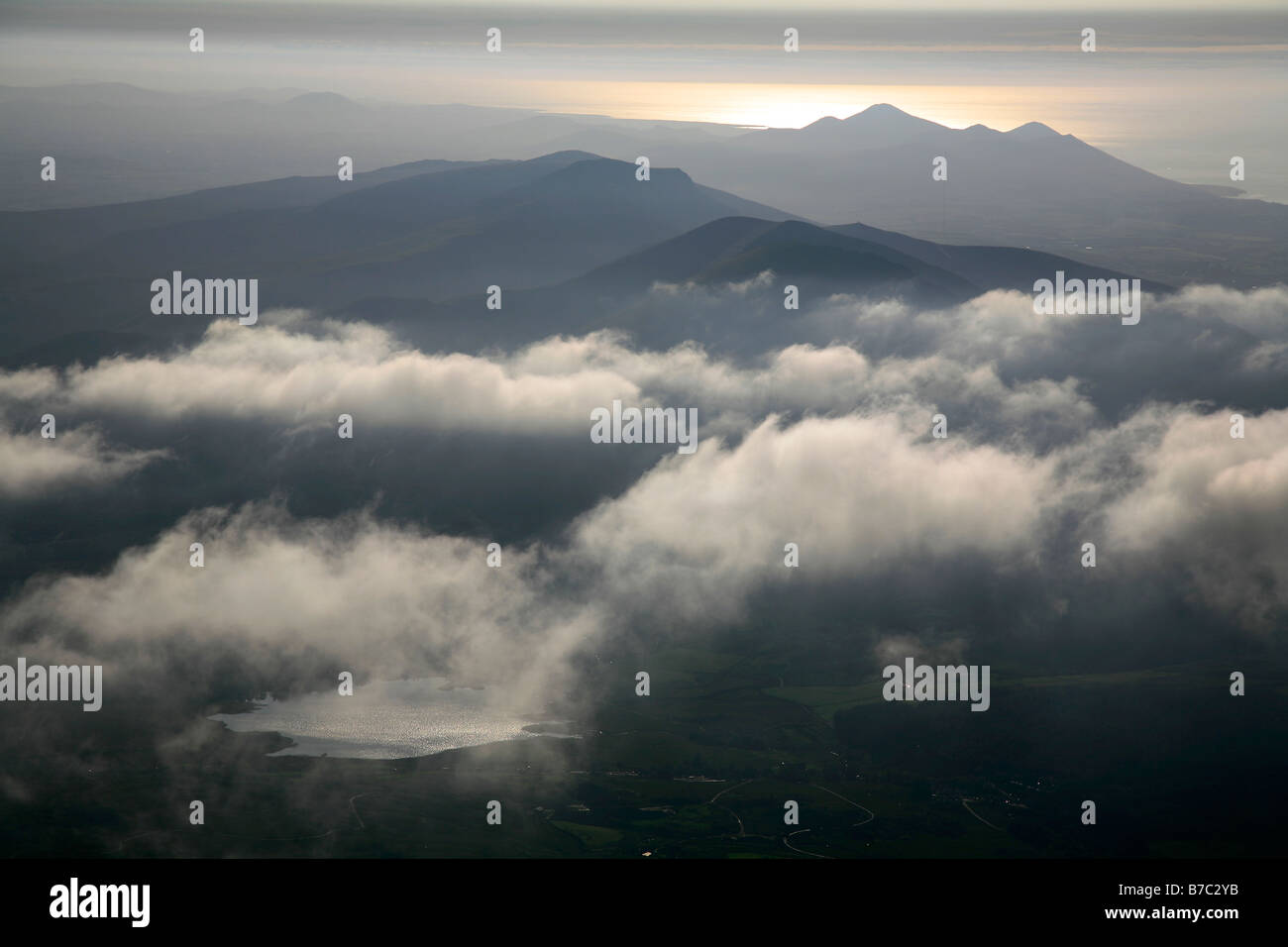 Sunset View from Snowdon Stock Photo - Alamy