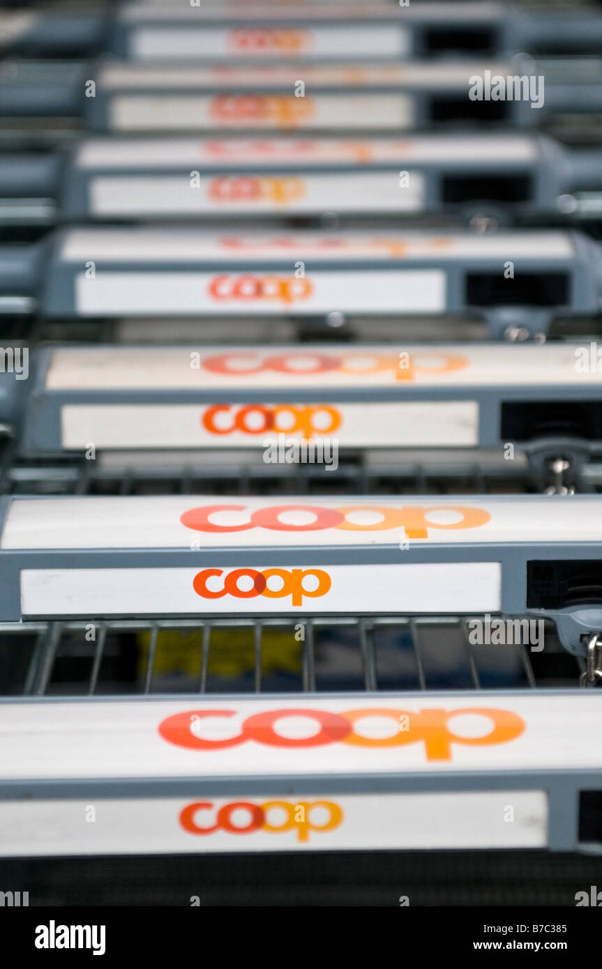 Closr up of coop shopping trolley Stock Photo - Alamy