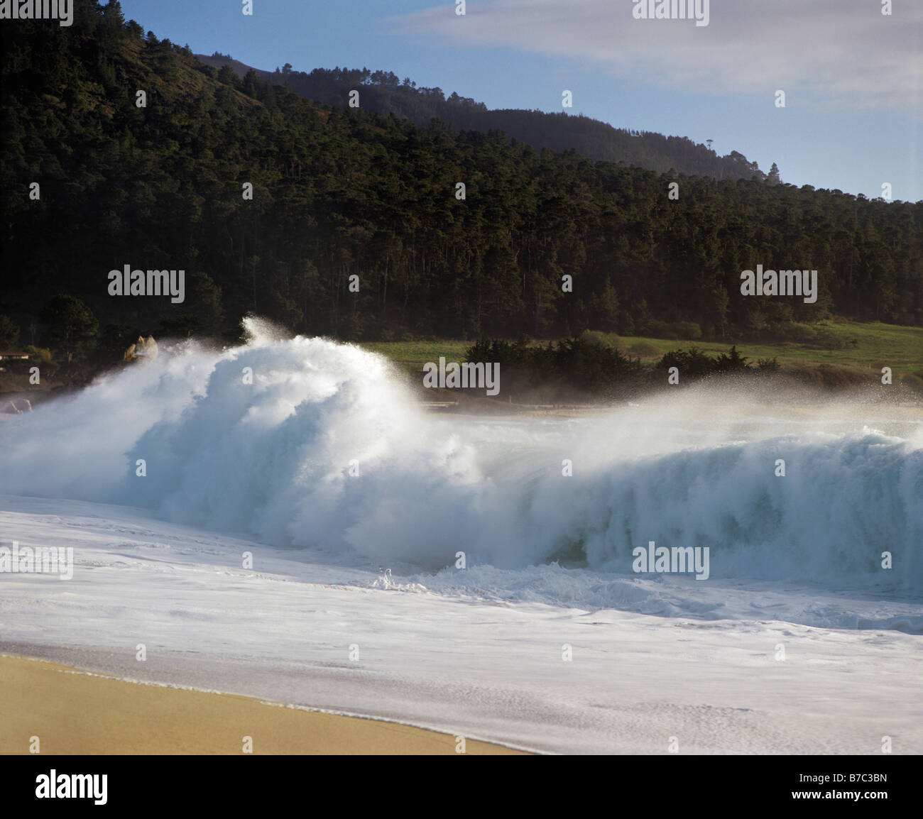 WAVES crash on SOUTH CARMEL RIVER BEACH just north of POINT LOBOS STATE ...