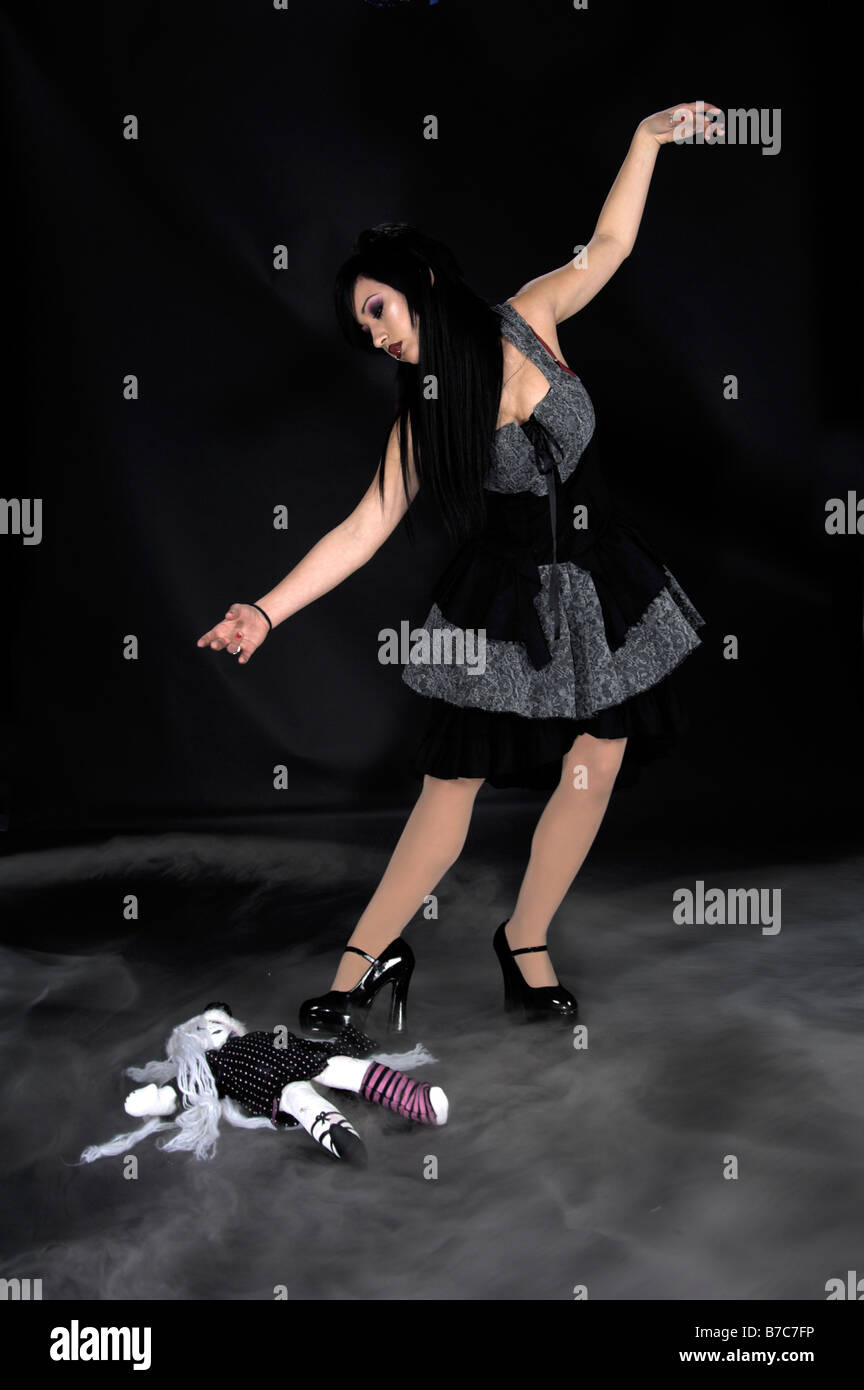 Gothic Woman Dance Stock Photo - Alamy