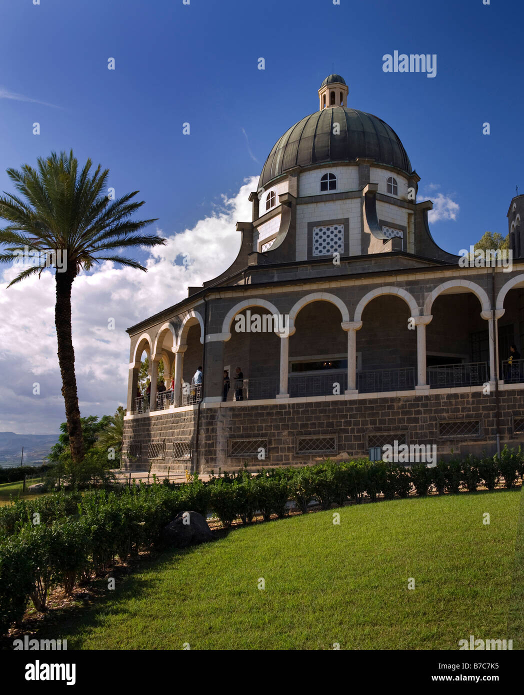Roman Catholic Franciscan chapel on Mount of Beatitudes in the Galilee ...