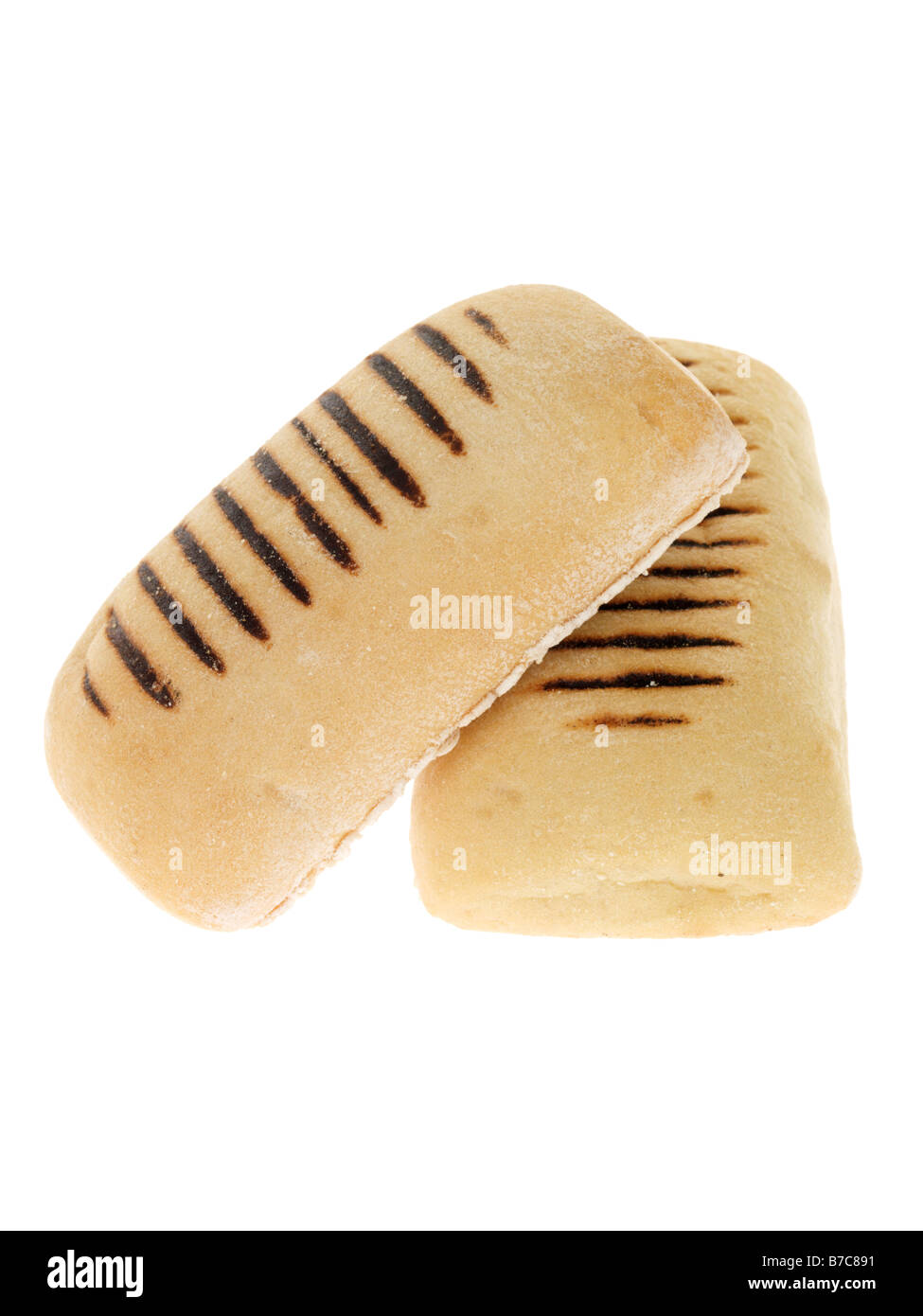 Italian Style Baked Panini Crusty Bread Rolls Against A White ...
