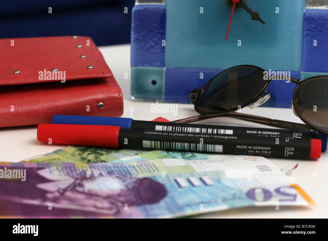 New Israeli Shekel Bank notes with pen and notebook Stock Photo - Alamy