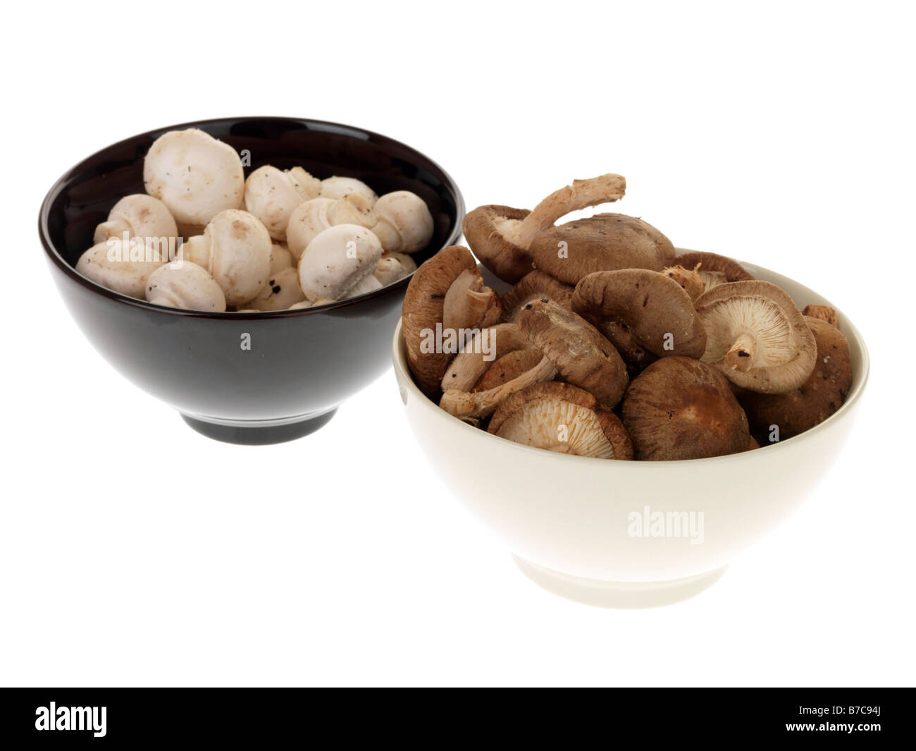 White Button and Shiitake Mushrooms Stock Photo - Alamy