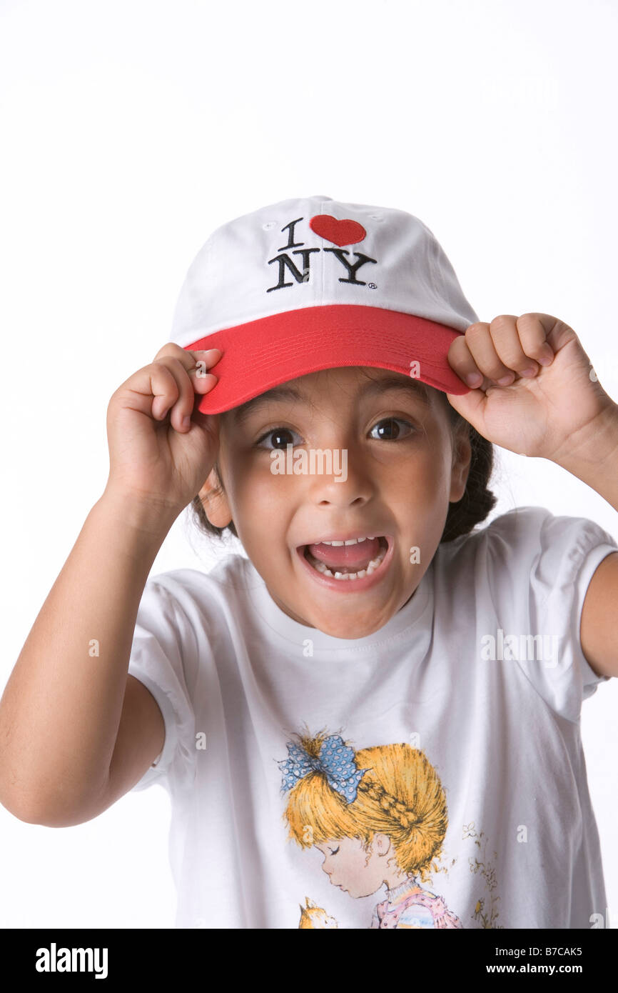 Girl with a I Love New York cap Stock Photo - Alamy