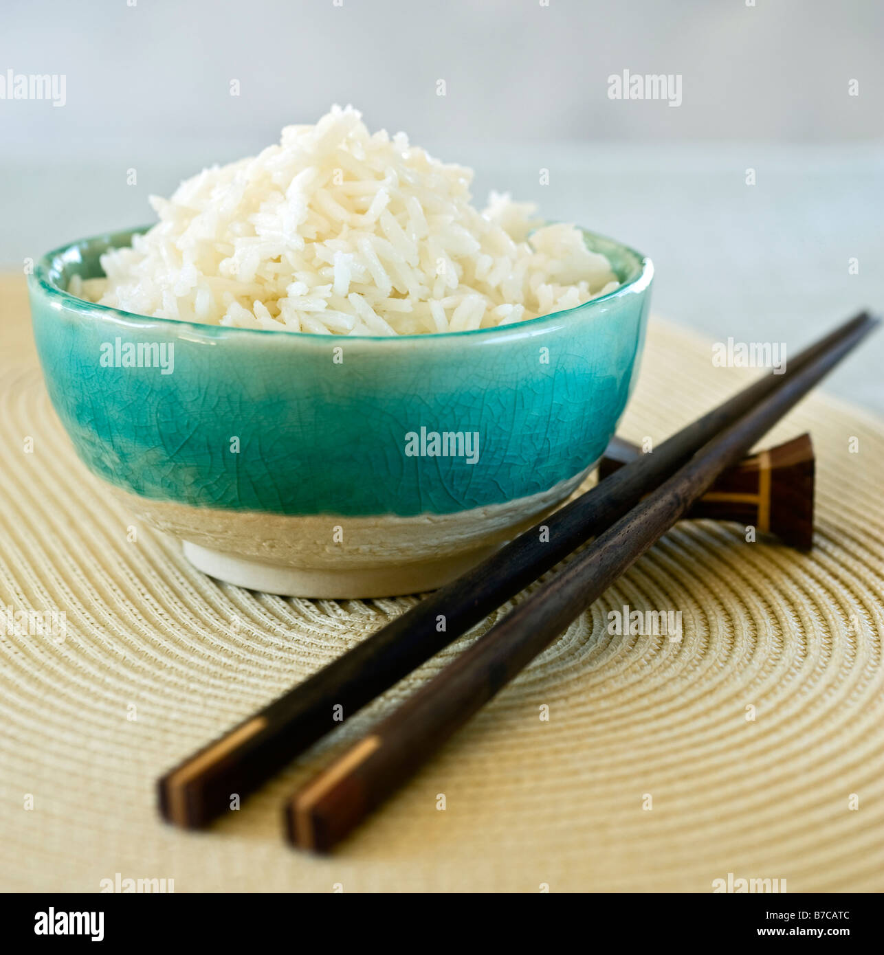 ceramic bowl with plain white rice Stock Photo - Alamy