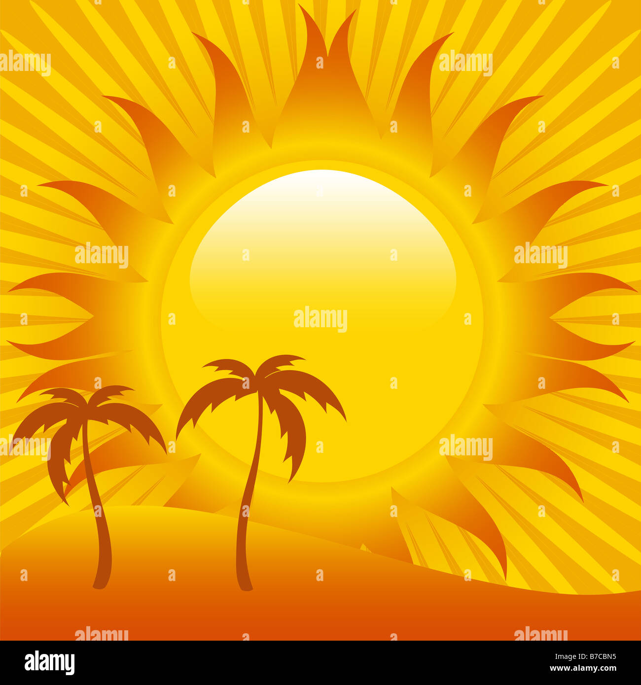 Abstract summer sun and palm trees Stock Photo - Alamy
