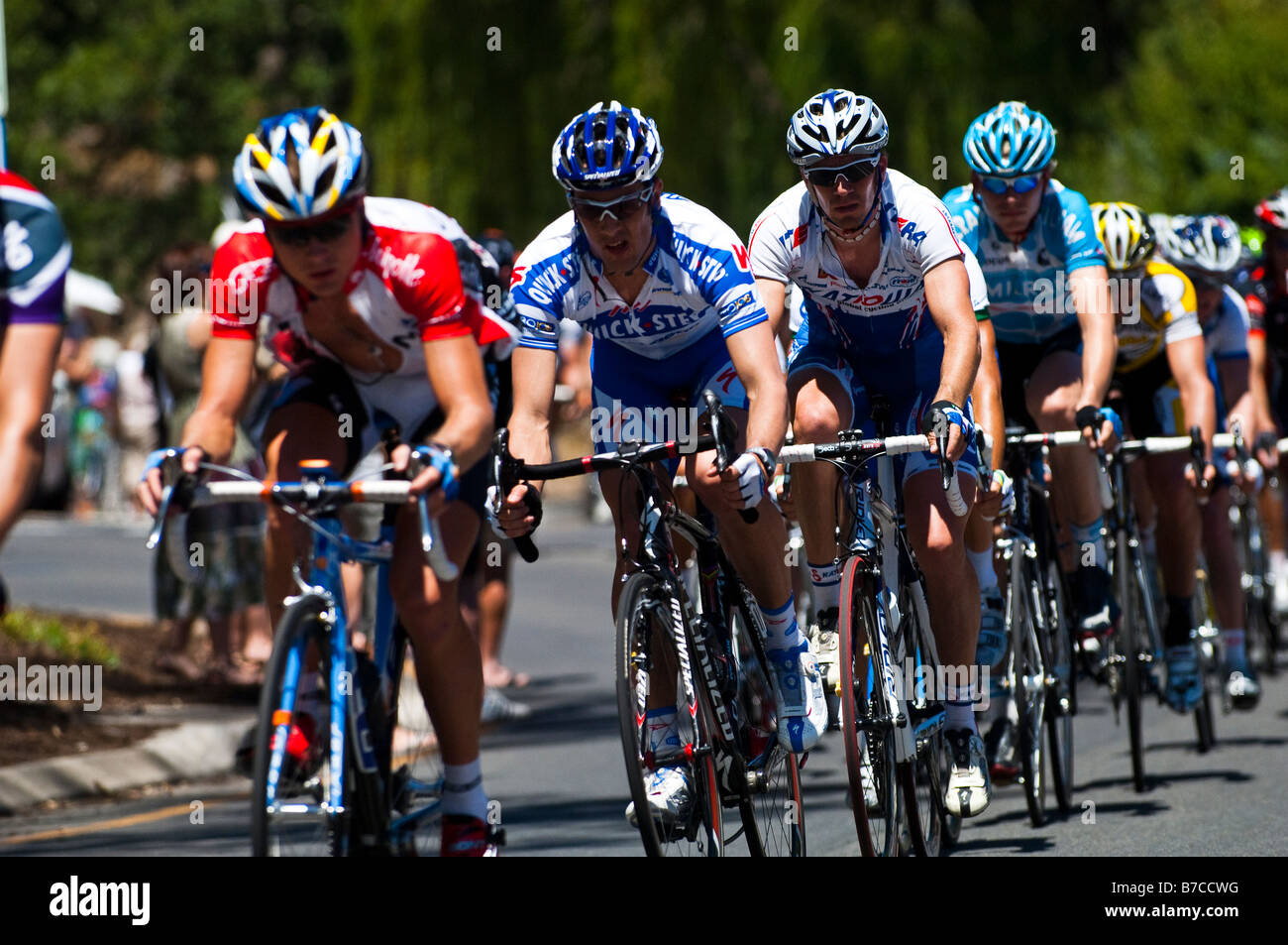 Cyclists competing in the Tour Down Under 2009 Classic Bike Race in the ...