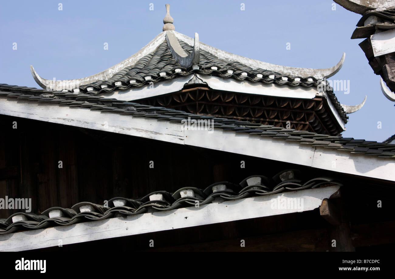 Traditional chinese octagon roof architecture Stock Photo - Alamy