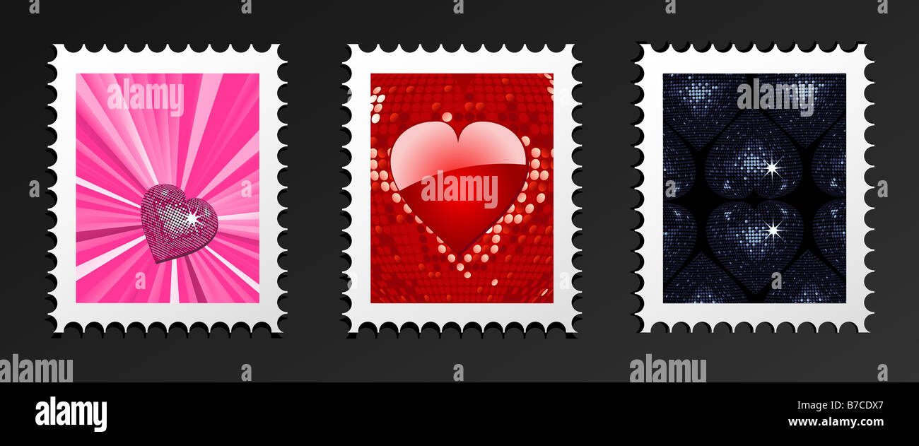Postage Stamp Heart High Resolution Stock Photography and Images - Alamy