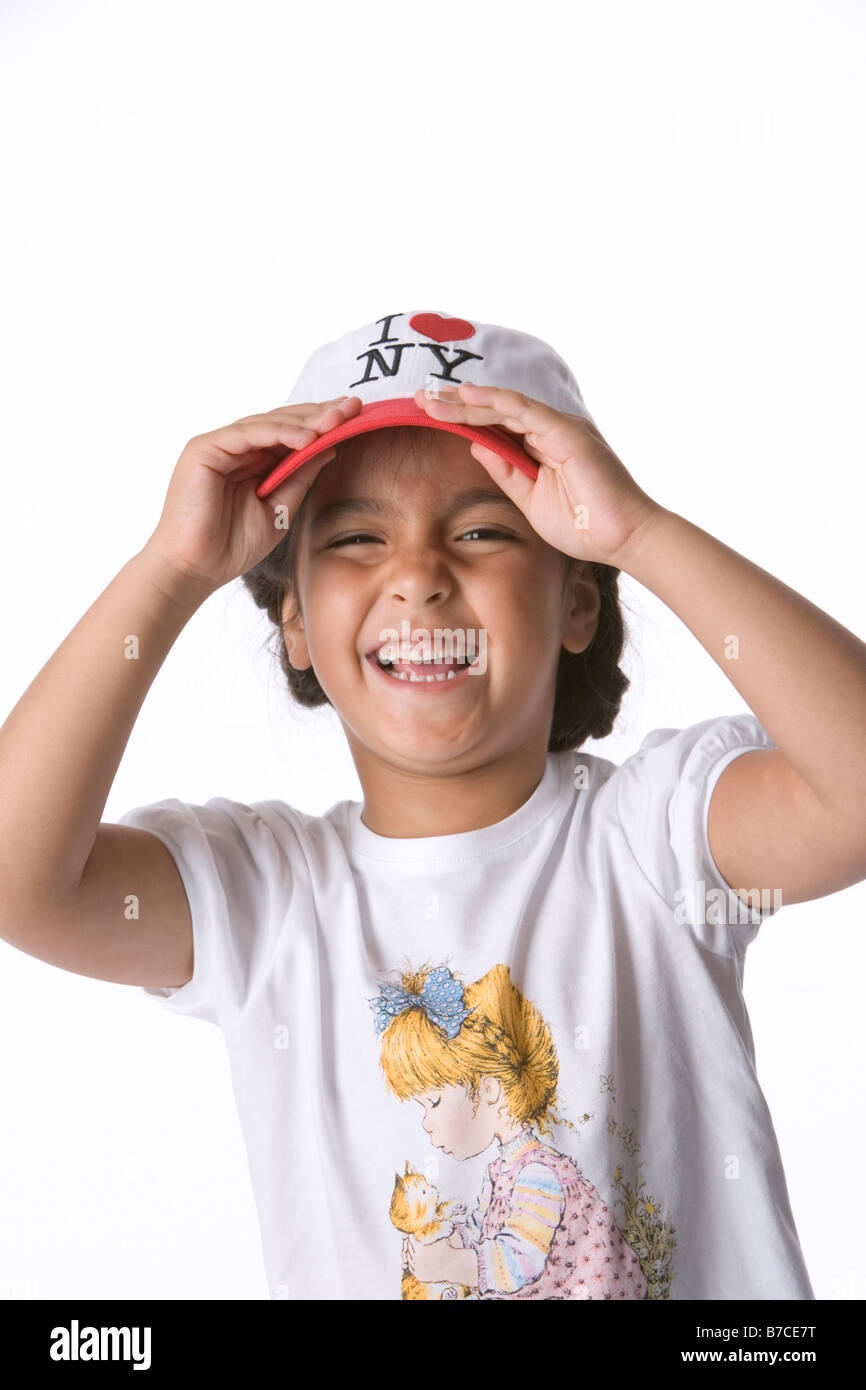 Girl with a I Love New York cap Stock Photo - Alamy