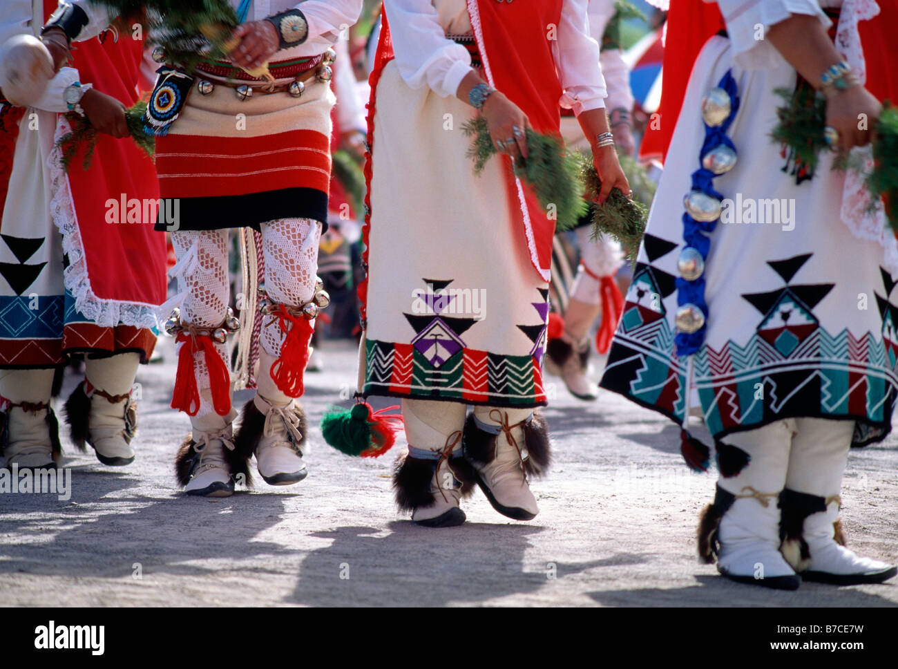 NATIVE AMERICAN INDIANS PERFORM THE BLUE CORN DANCE, SANTA CLARA PUEBLO ...