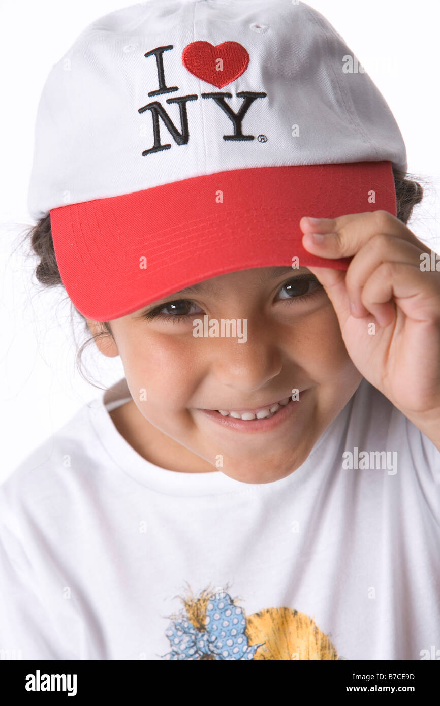 Girl with a I Love New York cap Stock Photo - Alamy