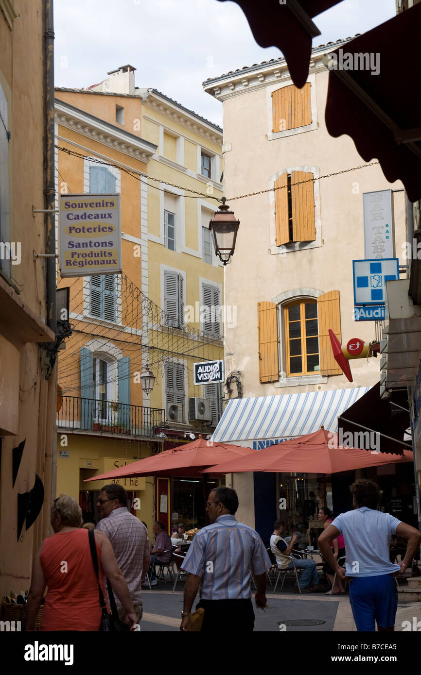 Tourists visiting the centre of APT in Luberon, France Stock Photo - Alamy