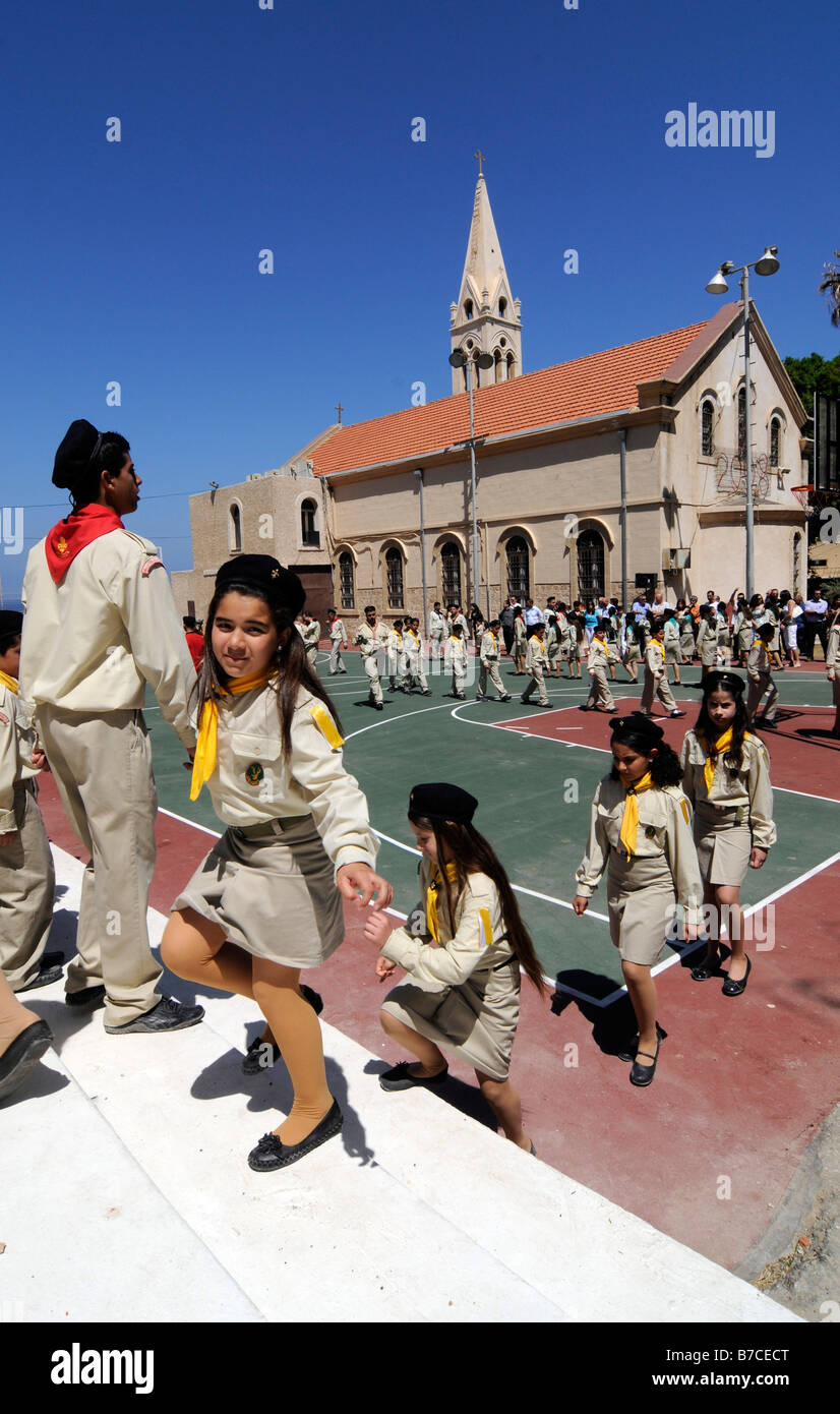 Christian Arab children during a community celebration in Jaffa, near ...
