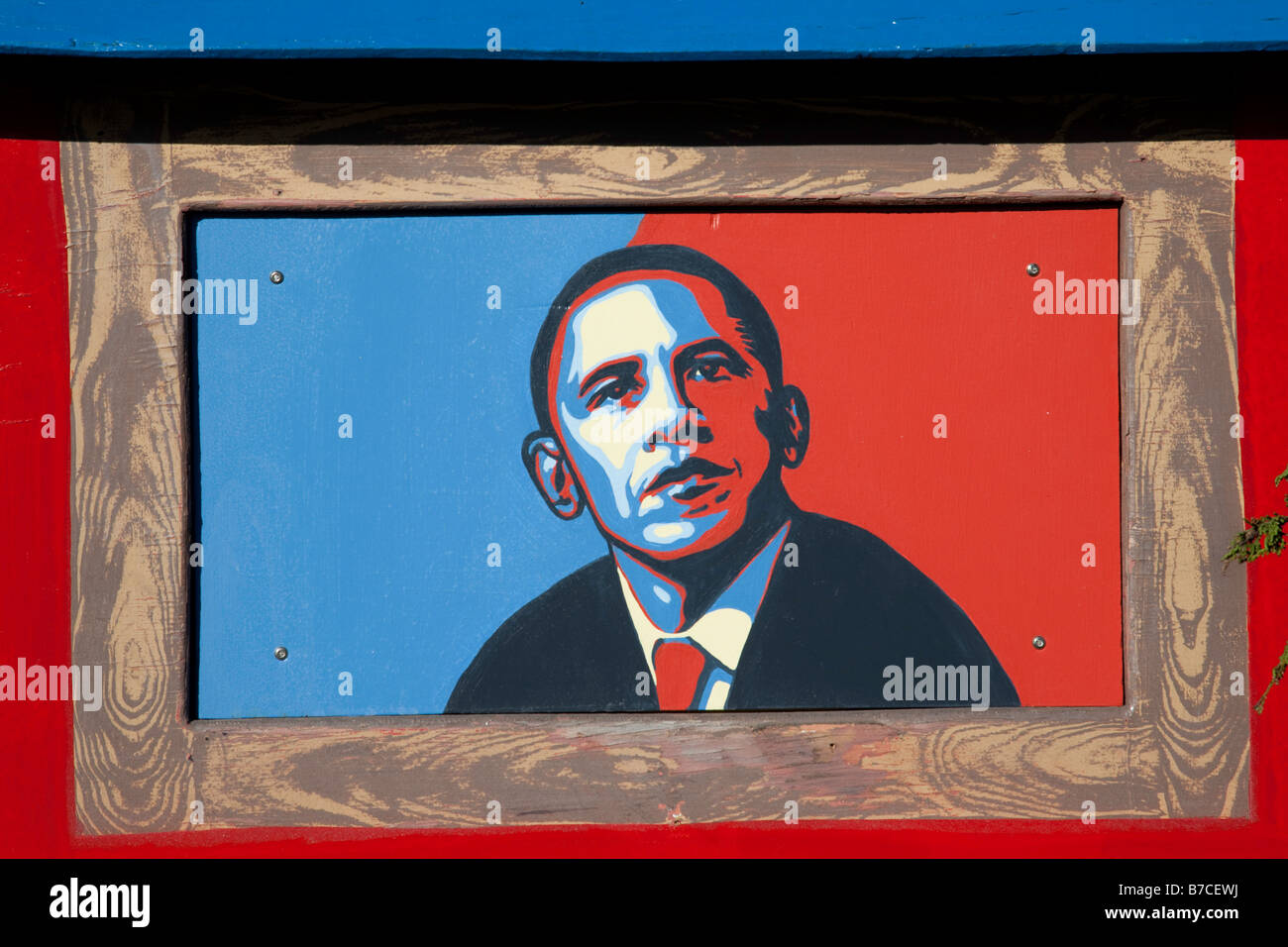 Barack Obama fun train Stock Photo - Alamy