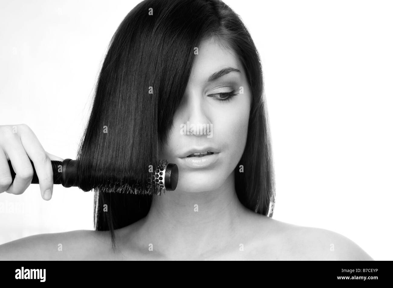 Woman with glowing skin Black and White Stock Photos & Images - Alamy