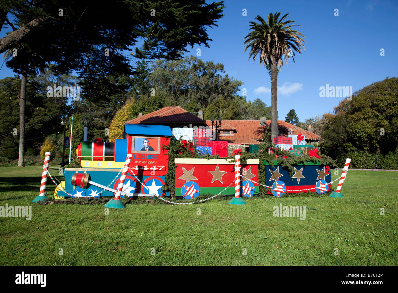 Barack Obama fun train Stock Photo - Alamy