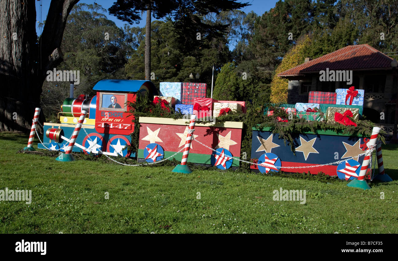 Barack Obama fun train Stock Photo - Alamy