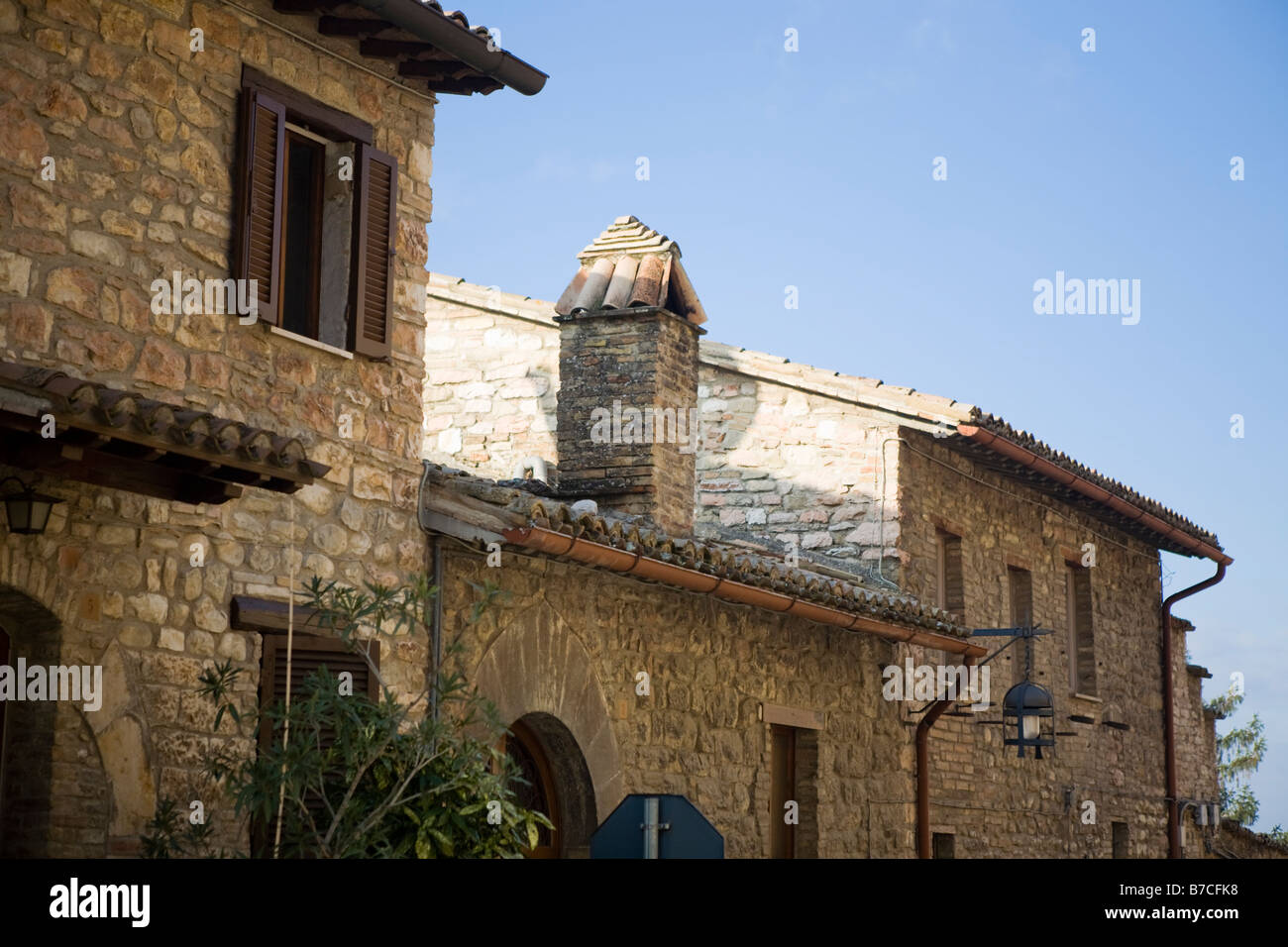 Traditional italian building architectural detail in Assisi, italy ...