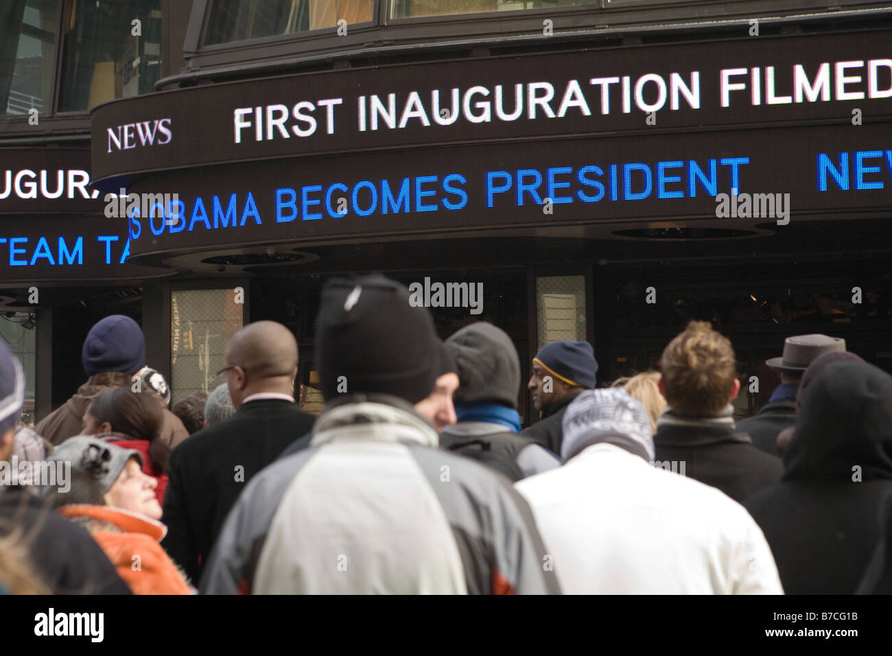Obama Inauguration 2009, Times Square, NYC Stock Photo - Alamy