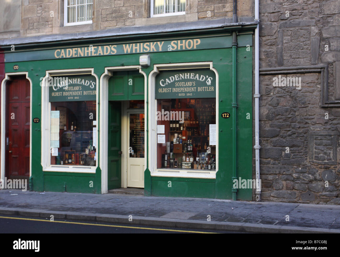 exterior view of Cadenhead's Whisky Shop Royal Mile Edinburgh Scotland ...