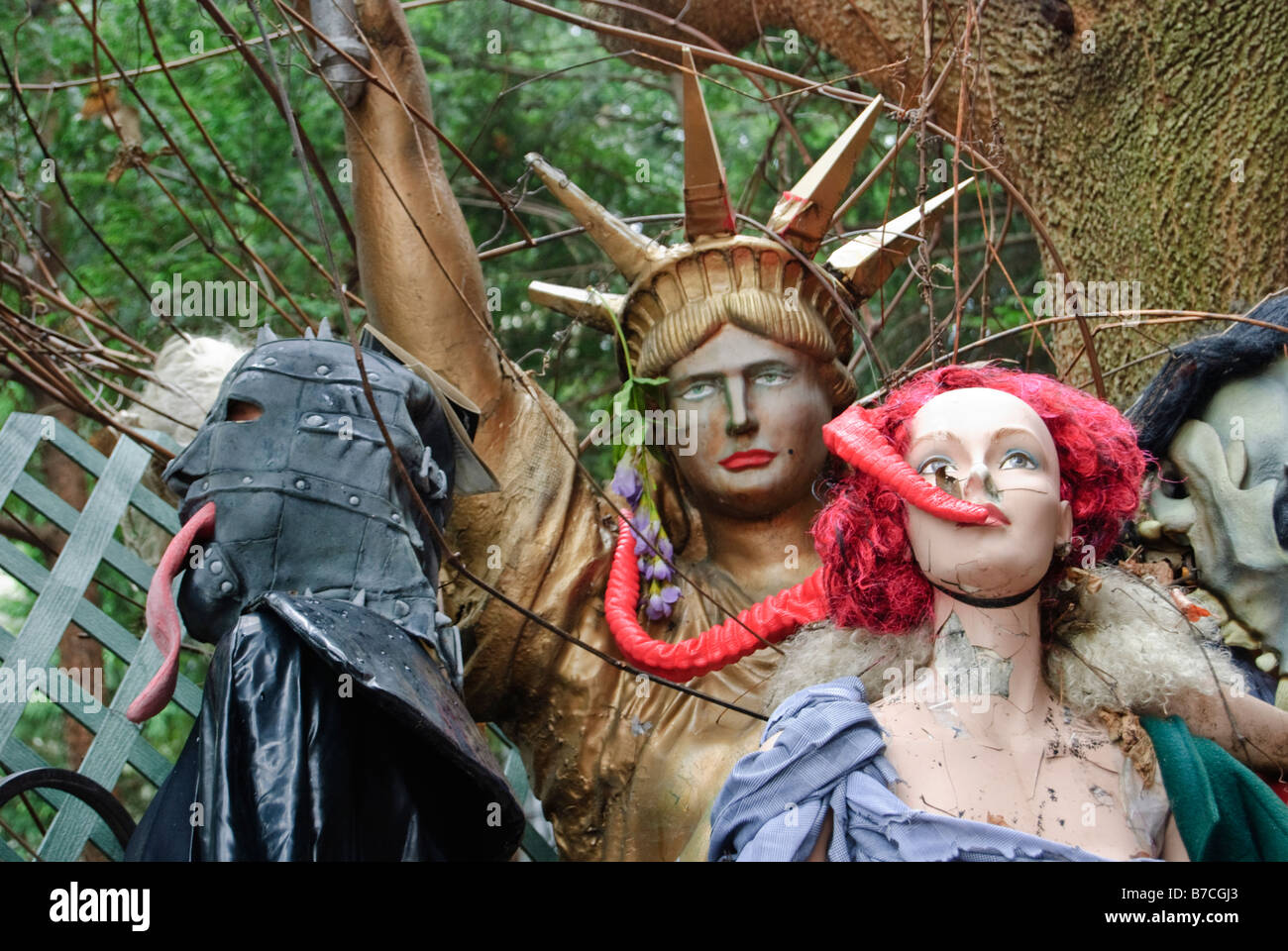Scary looking Mannequins in the frontyard of a house in New Hope ...