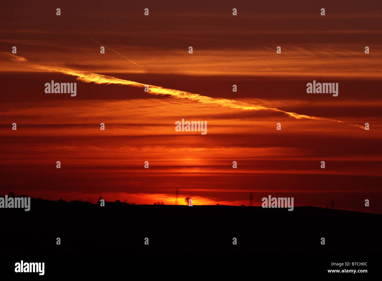 Red Sky At Night Stock Photo - Alamy