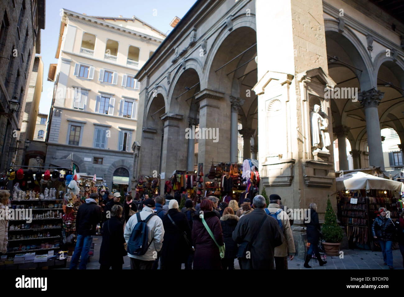 Market square in Florence, Italy Stock Photo - Alamy