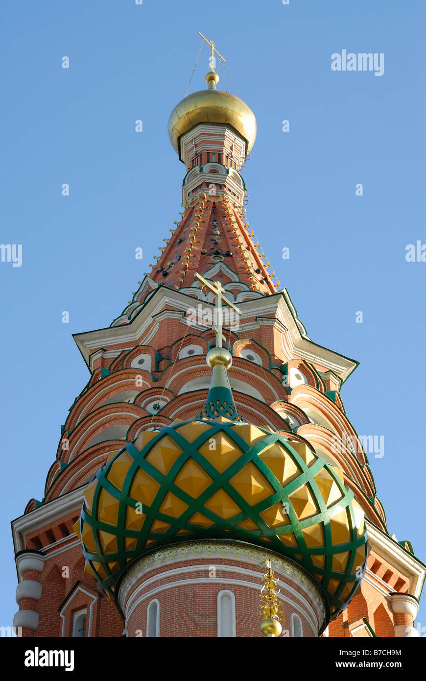Dome of famous Moscow orthodox St Basil cathedral Moscow Russia Stock ...