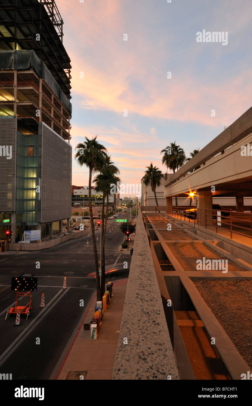 Looking north from Van Buren and First Street in downtown Phoenix ...