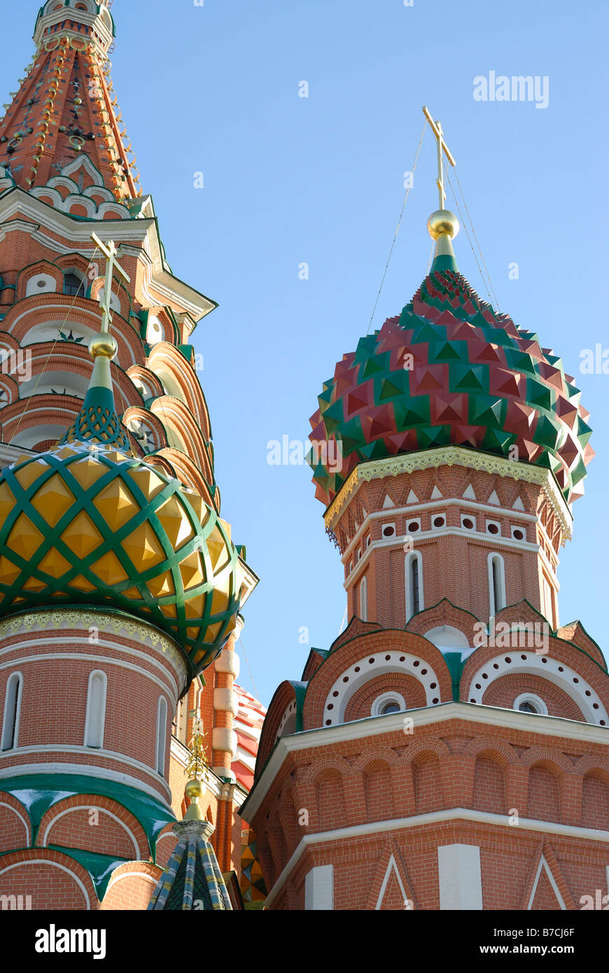 Dome of famous Moscow orthodox St Basil cathedral Moscow Russia Stock ...