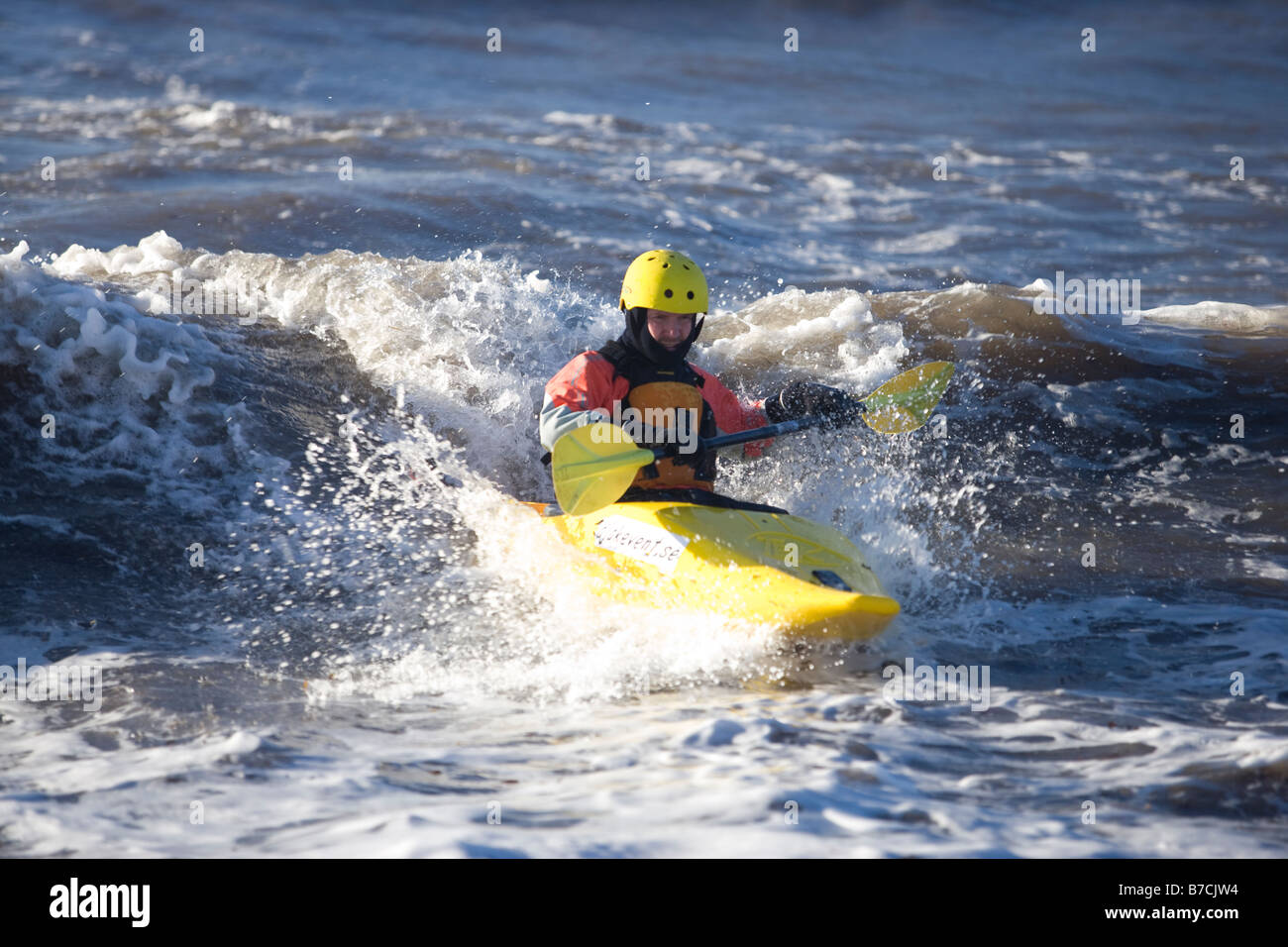 kayak in waves Stock Photo - Alamy