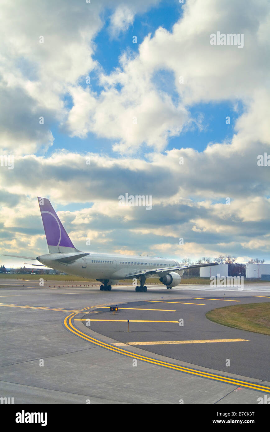 Airplane On Airport Runway Waiting For Take Off, Columbus Ohio USA ...