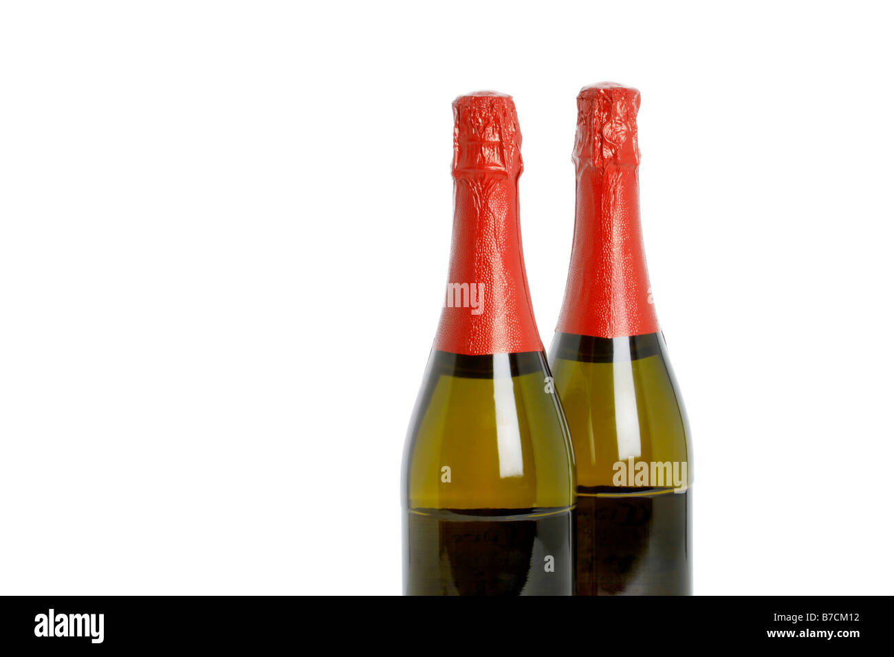 Two tops of bottles on a white background Stock Photo - Alamy