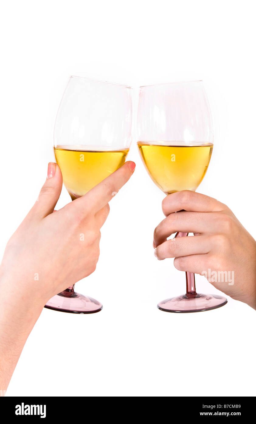 Cheers - two wine glasses Stock Photo - Alamy