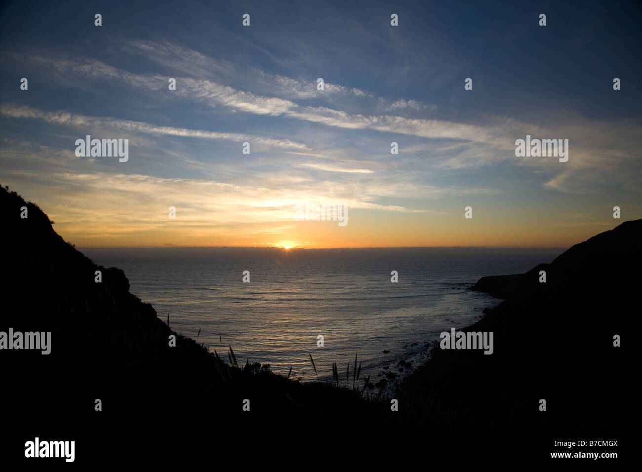 Sunset over the Pacific Ocean, Lucia, California, USA Stock Photo - Alamy