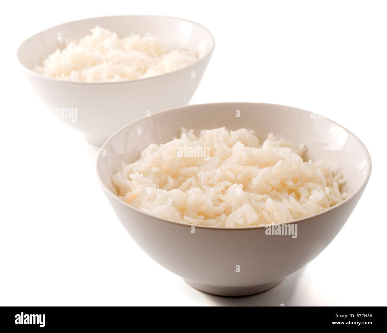 two bowls of plain rice isolated on on white Stock Photo - Alamy