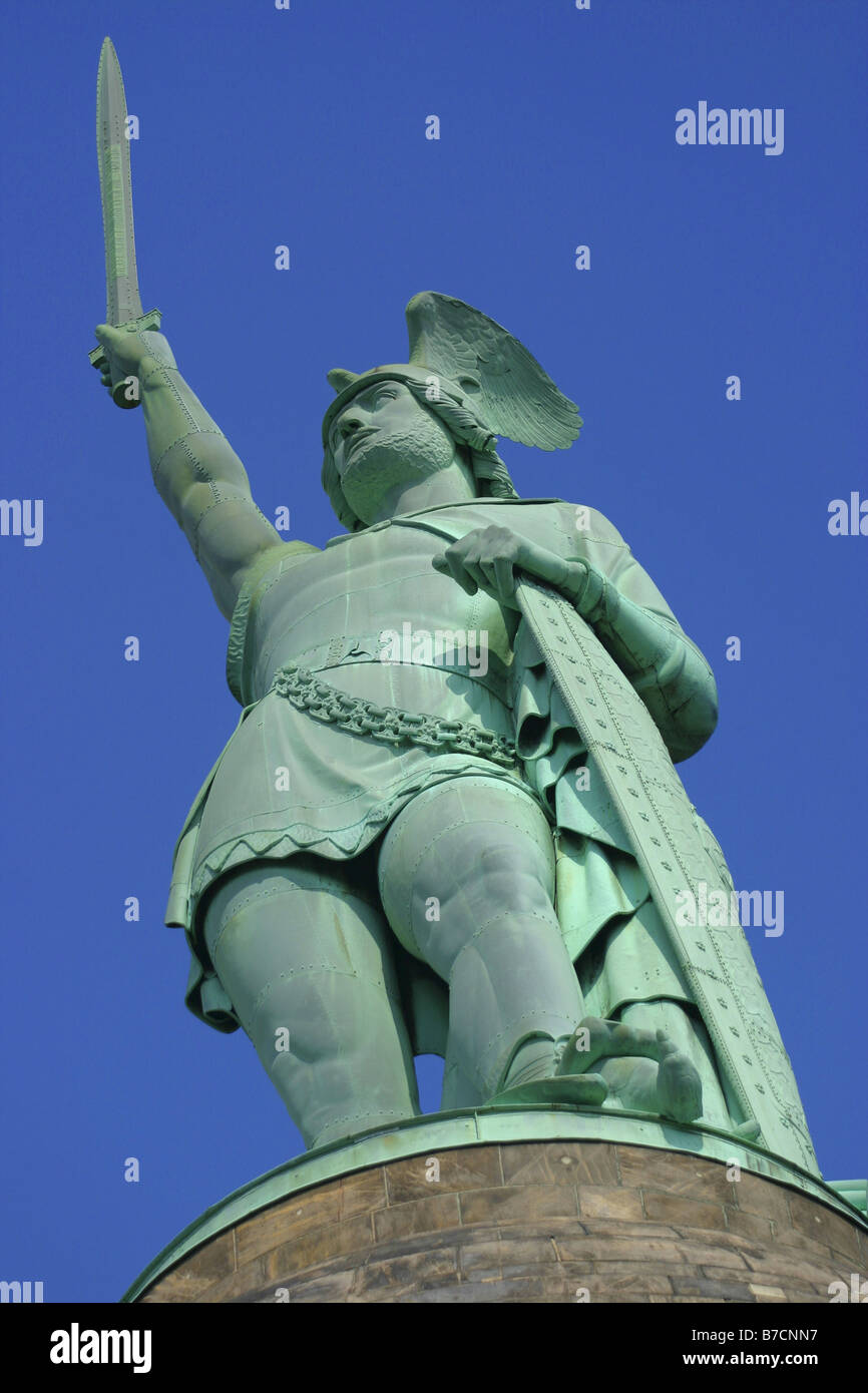 Hermannsdenkmal, Hermann monument at Grotenburg in Teutoburger forest ...