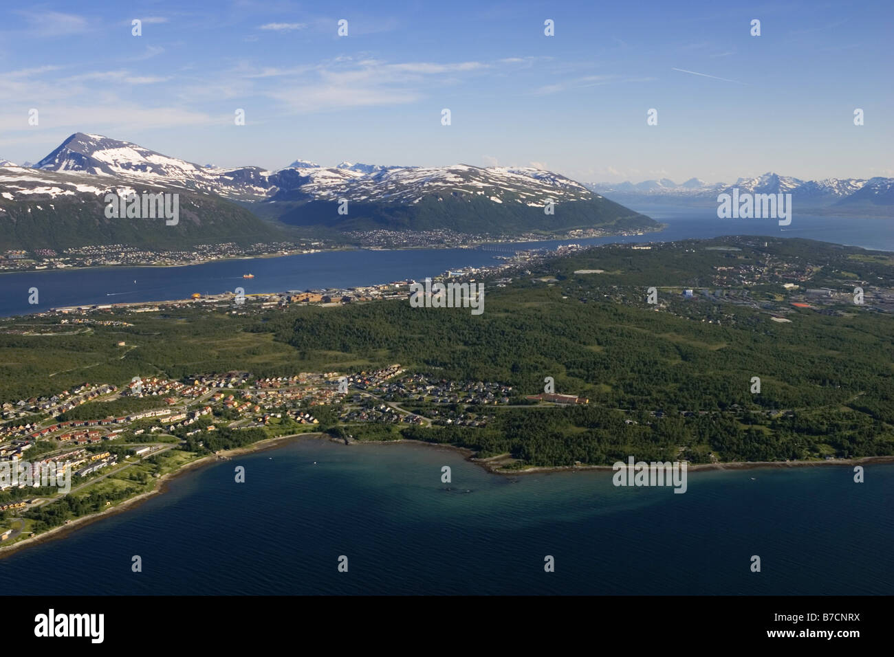 Tromso, Tromsoe, aerial shot, Norway Stock Photo - Alamy