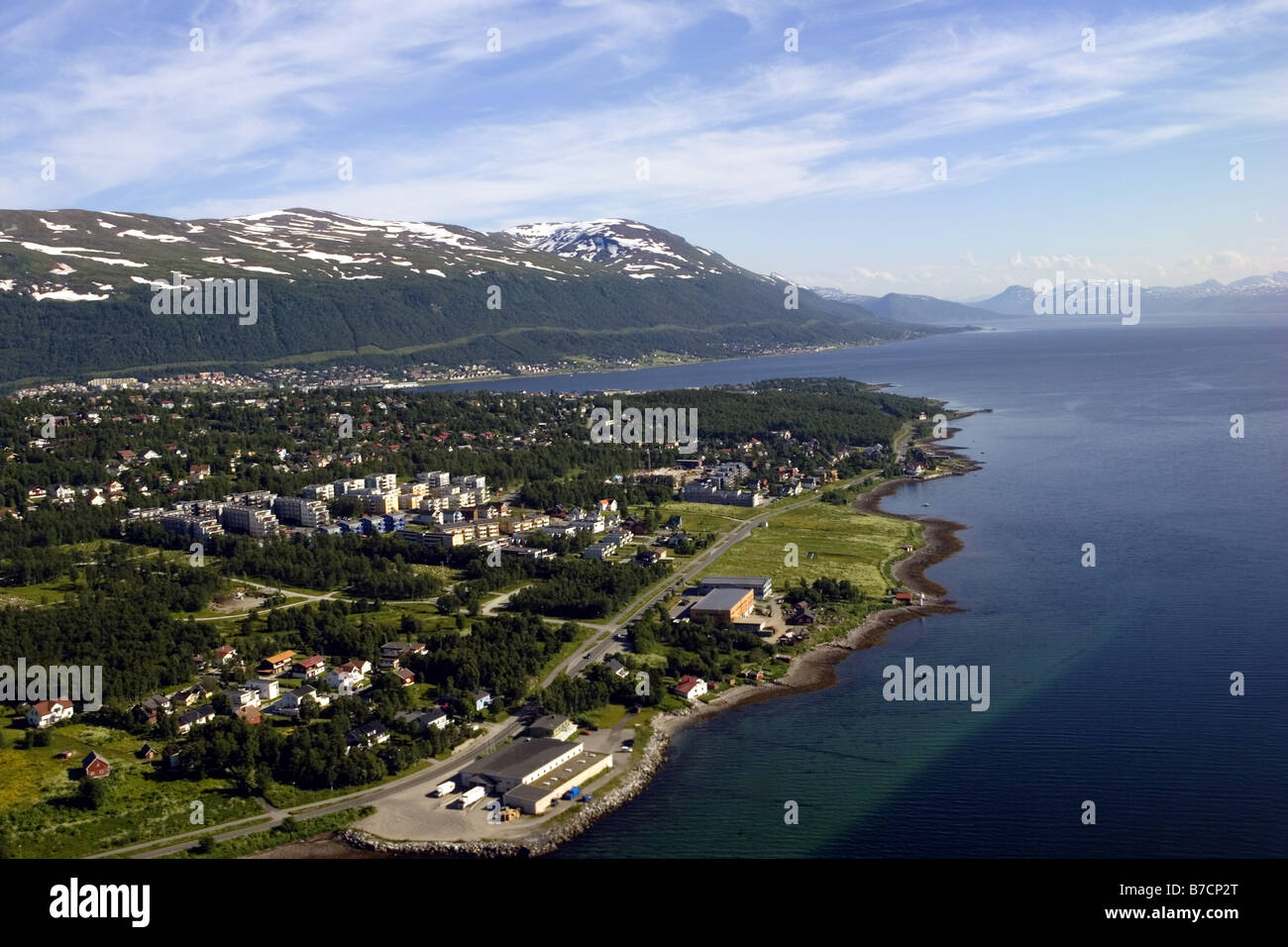 Tromso, Tromsoe, aerial shot, Norway Stock Photo - Alamy