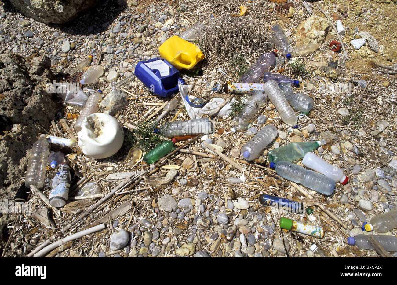waste on the beach, Spain, Ibiza Stock Photo - Alamy