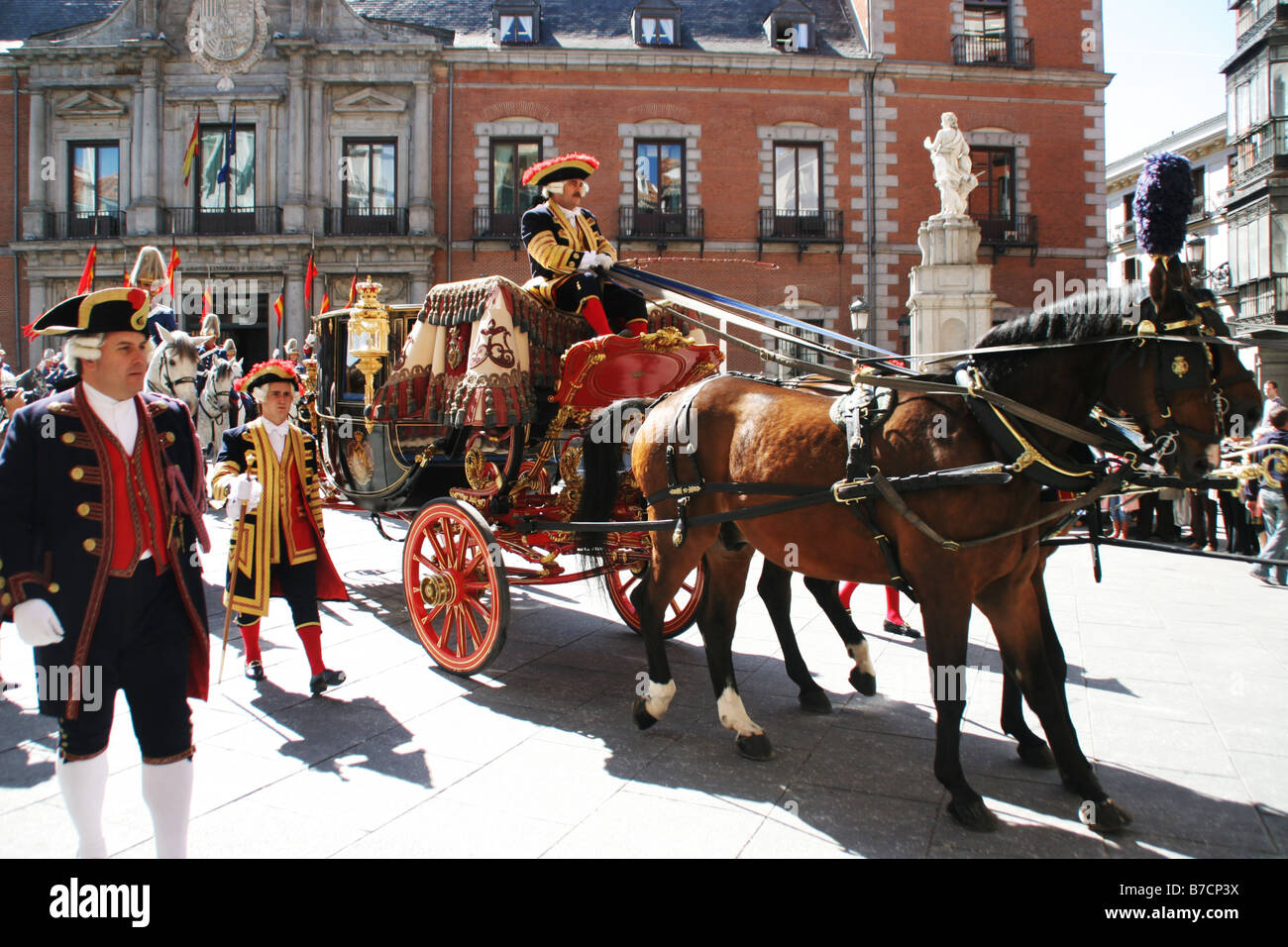 historical parade with a horse-drawn carriages to welcome guests from ...