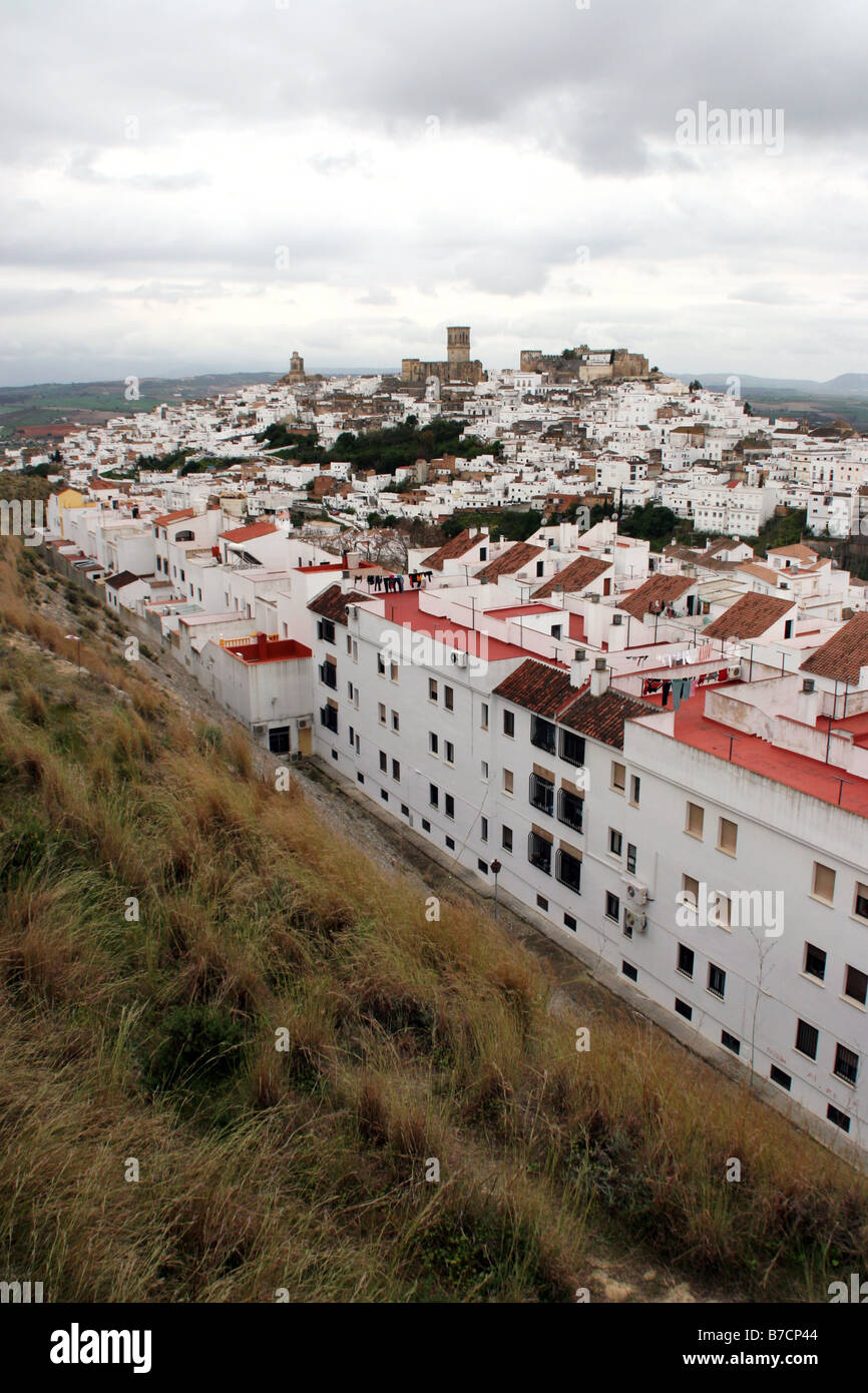 view on Arcos de la Frontera, a white village, Spain, Andalusia, Cadiz ...