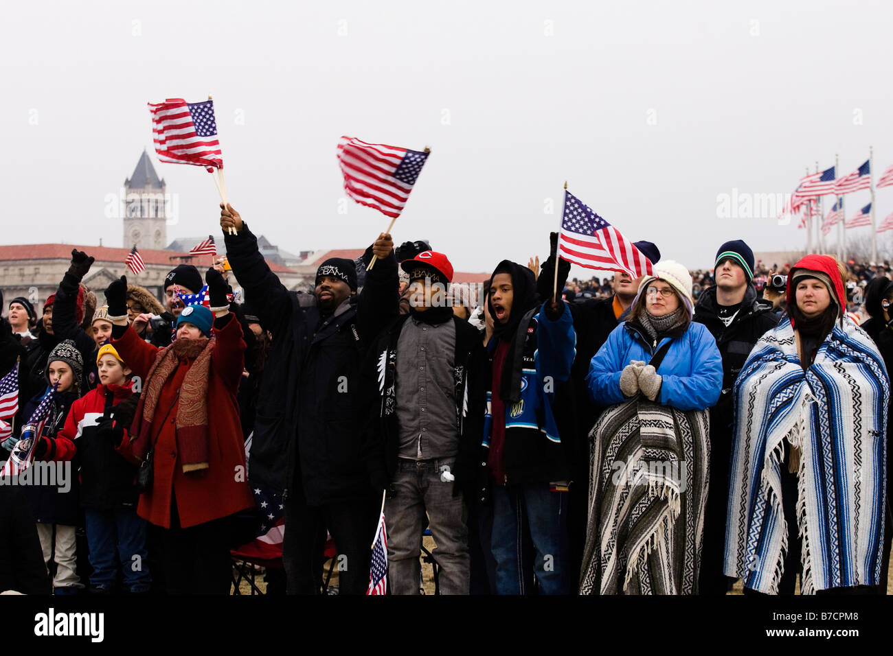 The crowd wave their flags hi-res stock photography and images - Alamy