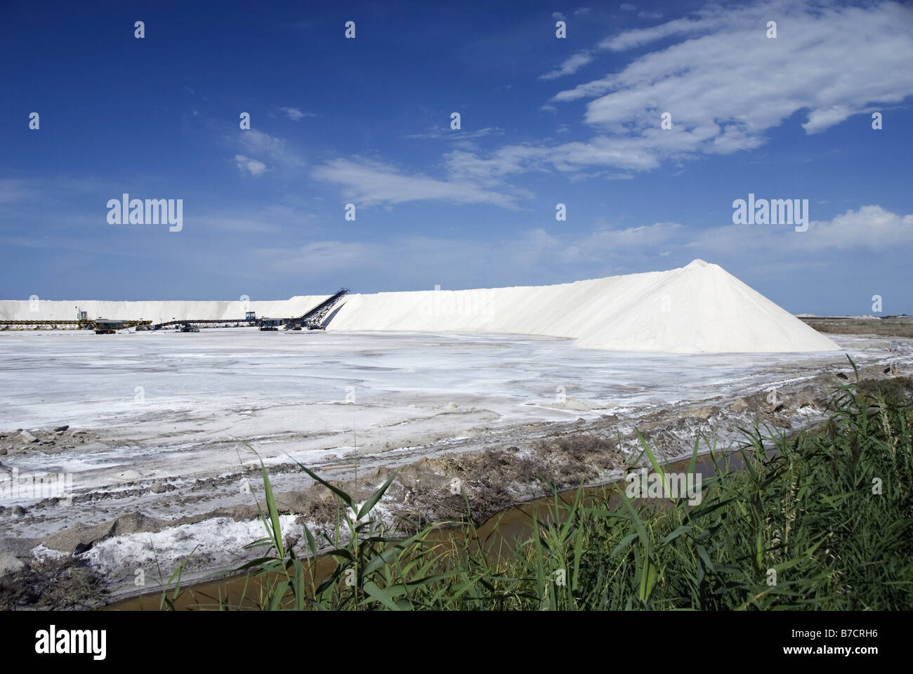 salt refinery at a saline, France, Camargue, Salin de Giraud Stock ...