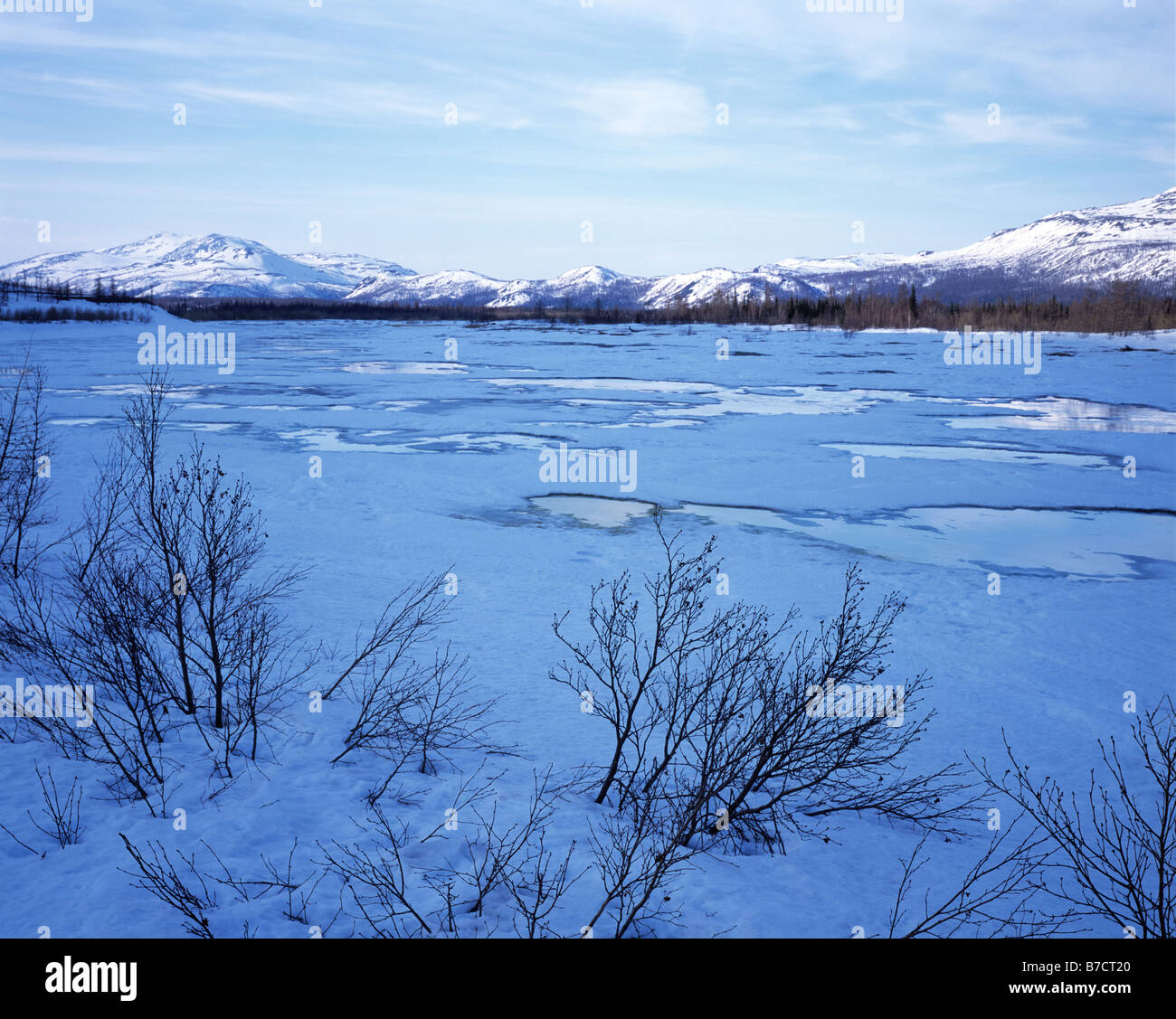 Russia. Yamal Region. Polar Urals, river Sob'. Winter Stock Photo - Alamy