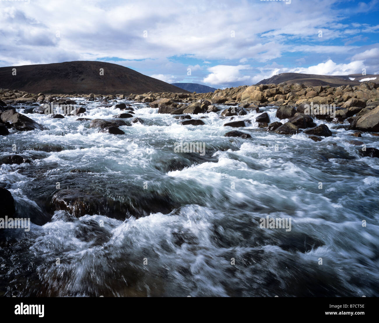 Russia. Yamal Region. Summer. Polar Urals, river Burhojla. [medium ...
