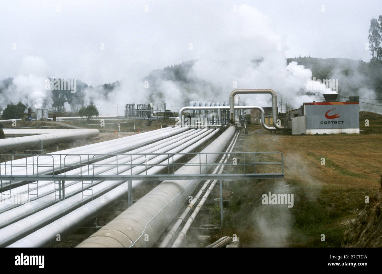 Geothermal energy conversion plant at Rotorua, North Island,New Zealand ...
