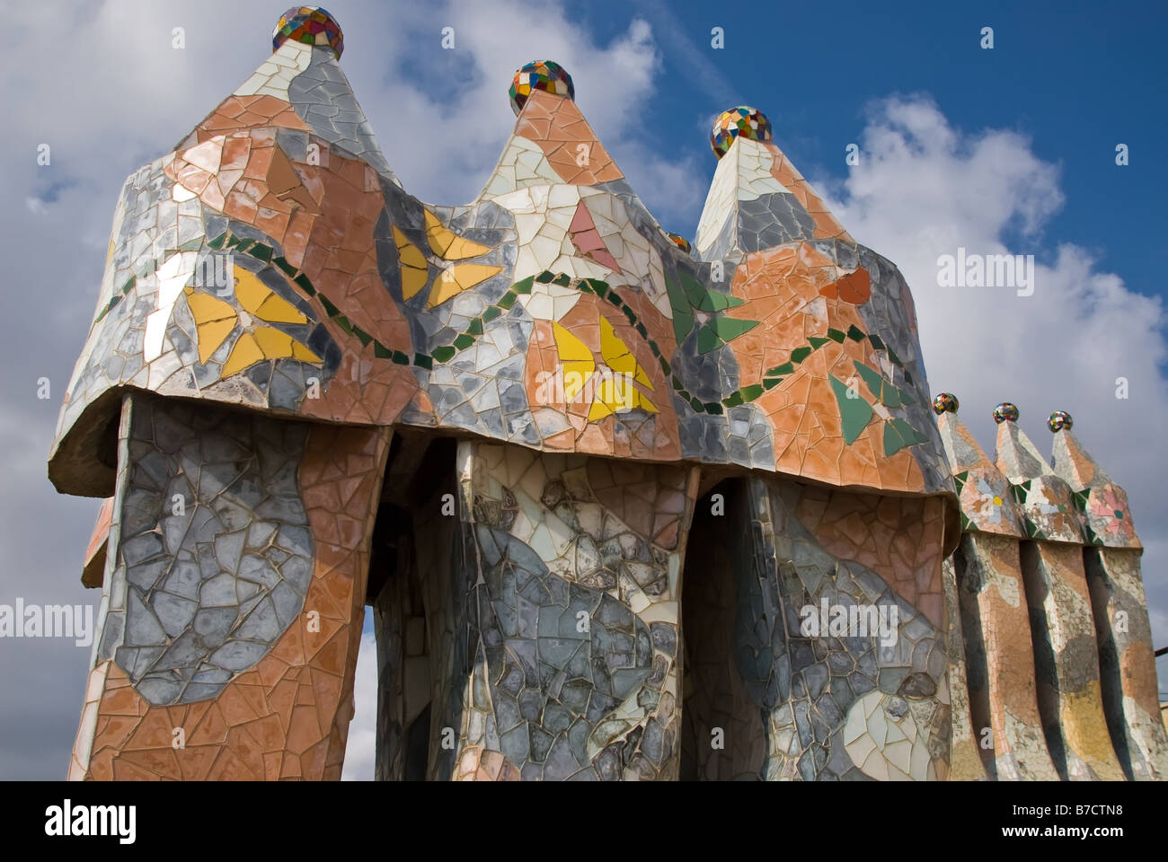 the famous chimneys of casa batllo styled by antonio gaudi Stock Photo ...